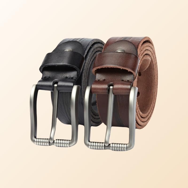 Men's Luxury Leather Belt-Rustic Design-in Black, Brown-Men's Gift